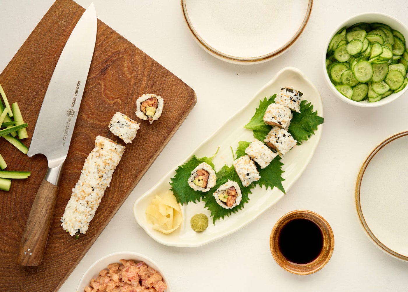 Spicy Tuna Rolls with Sunomono Salad – Schmidt Bros.